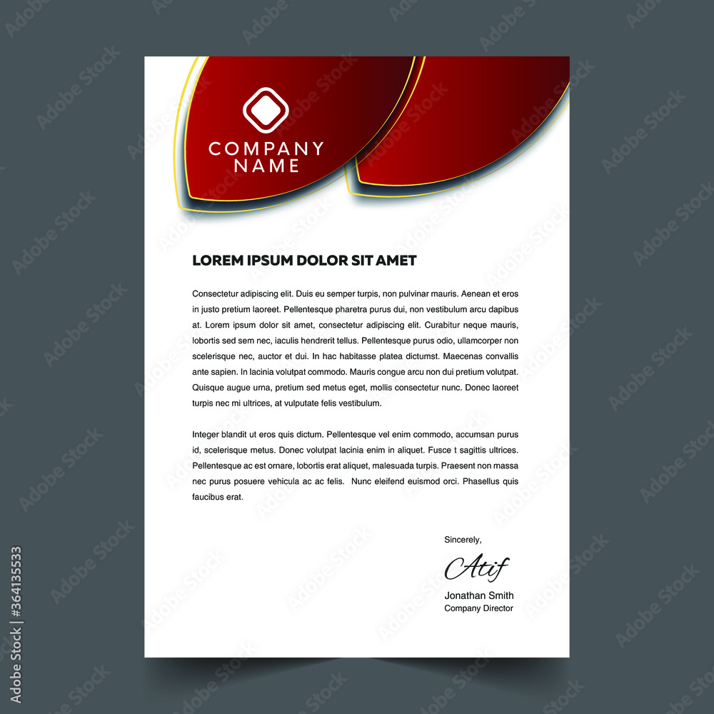 Letter head template with geometric shapes Stock Vector | Adobe Stock