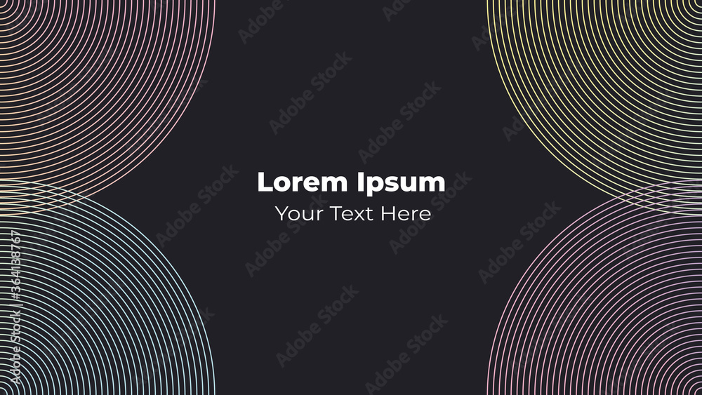 Placeholder text surrounded by circle design elements, with pastel ...