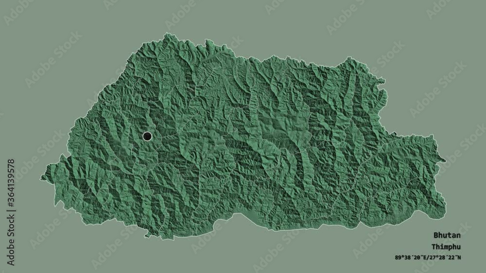 Vidéo Stock Thimphu, district of Bhutan, with its capital, localized ...