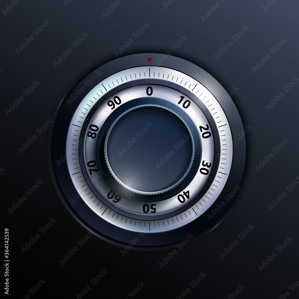 Vector illustration of security concept with metal safe icon.Realistic ...