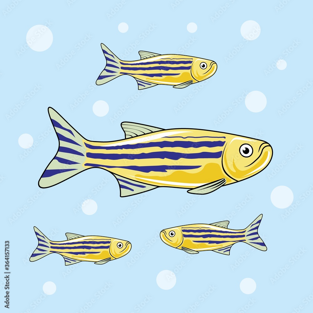 Zebrafish Cartoon Illustration Stock Vector | Adobe Stock