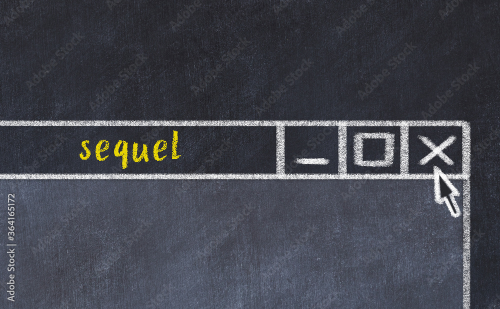 Concept of dealing with problem. Chalk drawing of closing browser ...