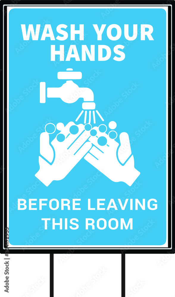 Wash your hands covid19 awareness poster vector, white background ...