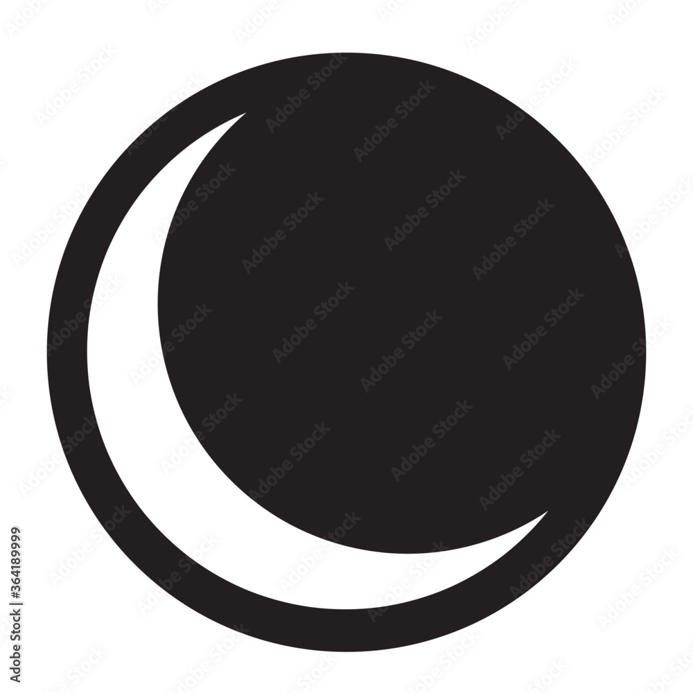 Half Moon Solid Black Vector Design for Icon, Symbol, Graphic Resource ...