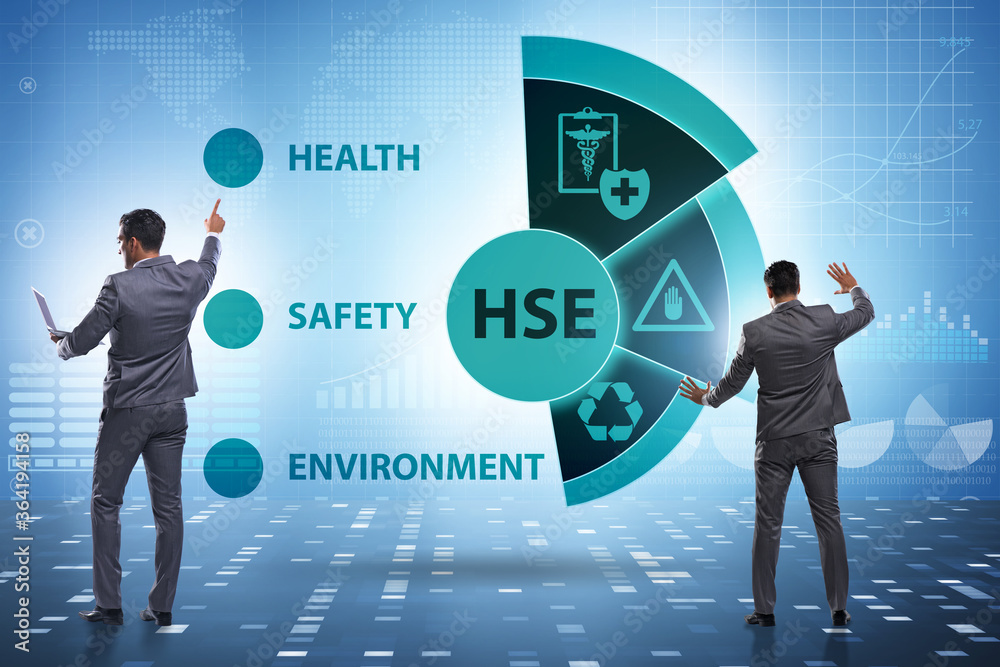 HSE concept for health safety environment with businessman Stock Photo ...