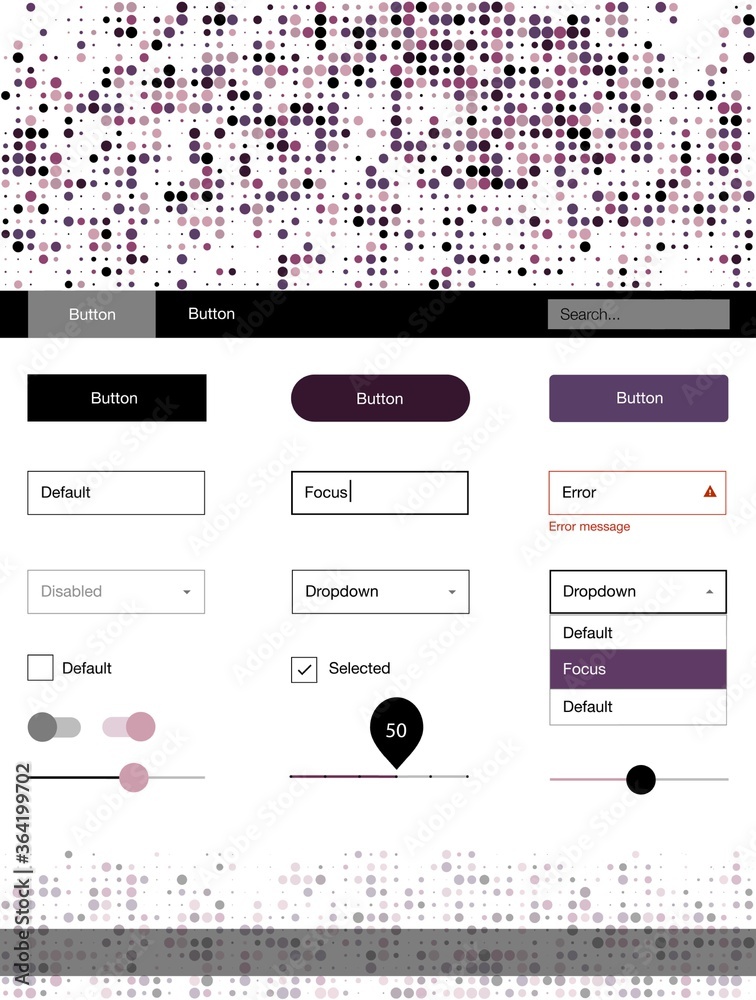 Dark Purple, Pink vector wireframe kit with dots. Simple Material ...