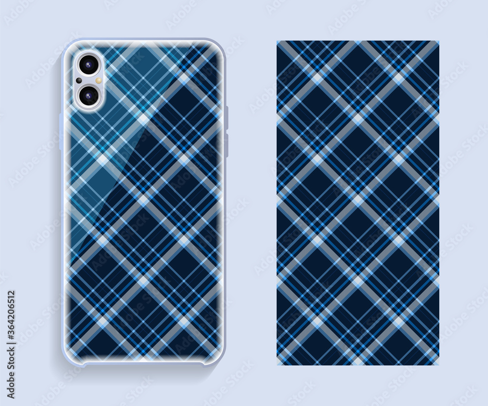 Smartphone cover design vector mockup. Template geometric pattern for ...