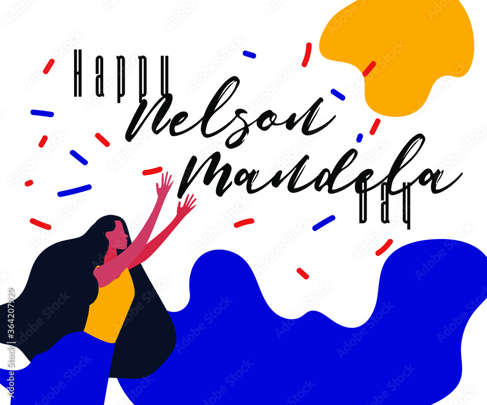 happy nelson mandela day celebration flat minimal Stock Vector | Adobe ...