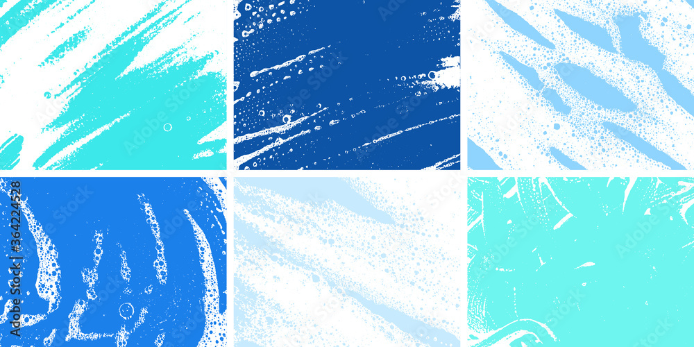 Vecteur Stock Soap grunge backgrounds. Foam textures set. Foam water ...