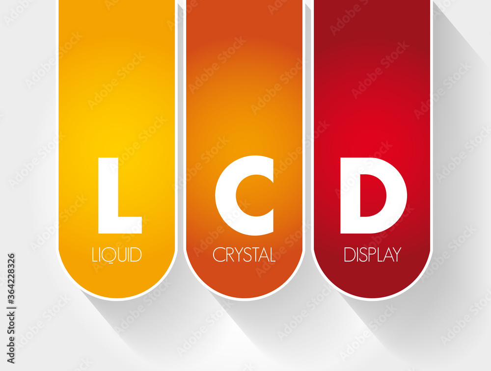 LCD - Liquid Crystal Display acronym, technology concept background ...