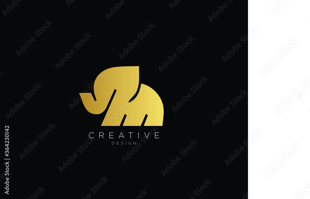 Creative Minimal Letter M Elephant Logo , Elephant M logo Stock Vector ...