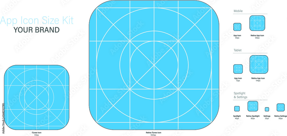 Ready to use guide and sizing for Application Logo, Vector App Icon ... Ready to use guide and sizing for Application Logo, Vector App Icon ...