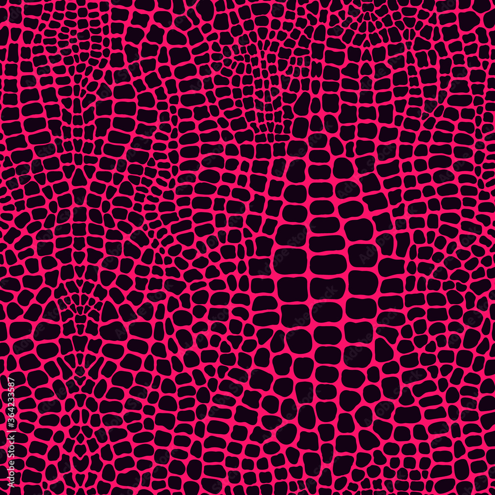 Seamless pattern with crocodile or alligator print. Red snake skin ...