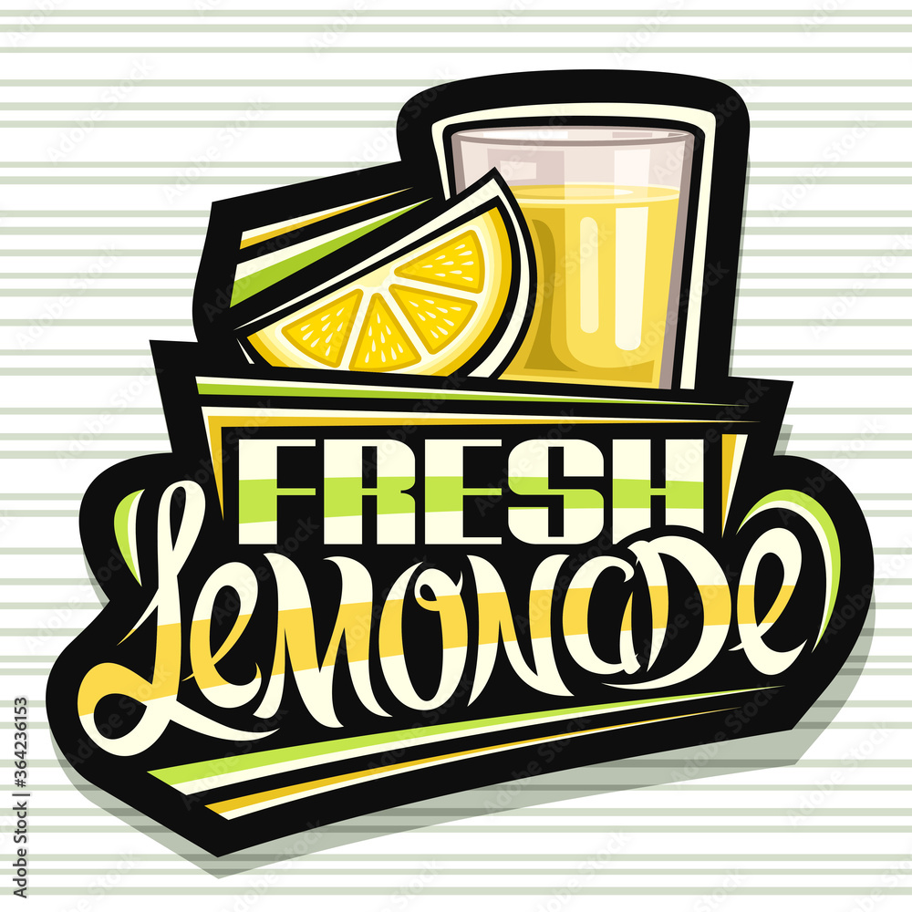 Vector logo for Fresh Lemonade, dark decorative signage with ...