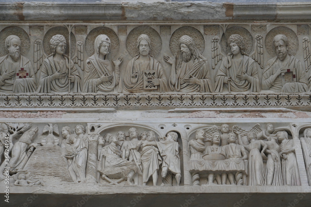Cathedrale Eglise Mur Fresque Sculpture Stock Photo | Adobe Stock