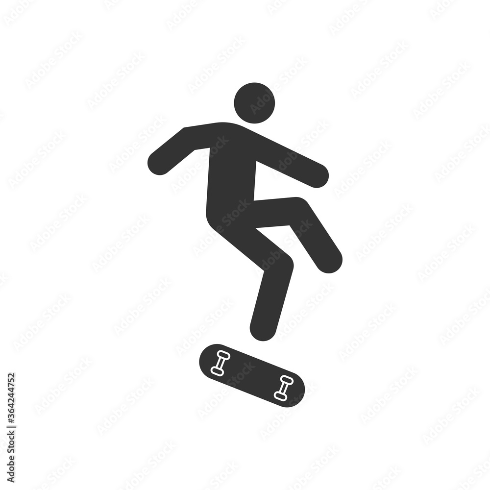 Skater icon. Skateboarding symbol modern, simple, vector, icon for ...