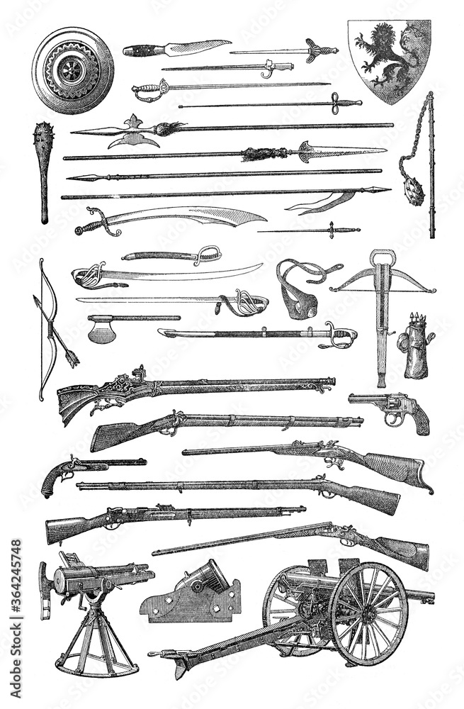 Antique guns collection / Different types of vintage pistols / Vintage ...