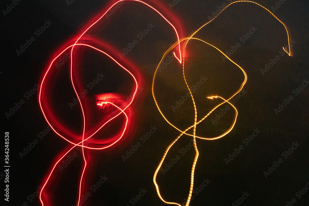 defocused lights in the night. colorful ornaments. blurring lights ...