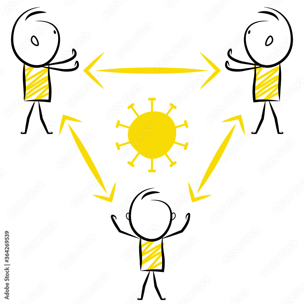 cartoon stickman stand with distance. Vector Illustration Stock Vector ...