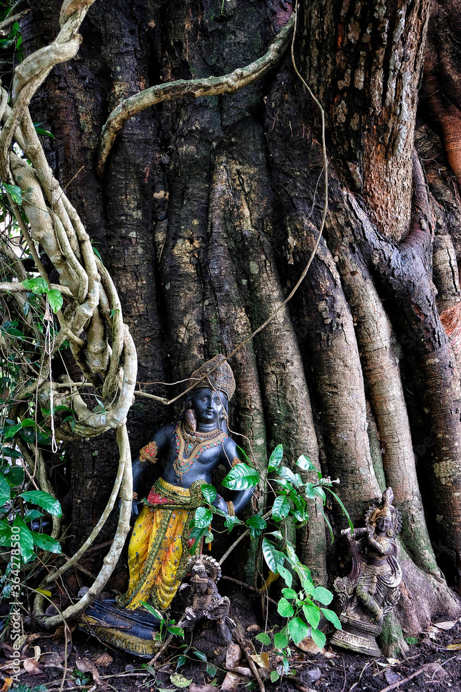 Hindu statue located in front of the Peruvaram Mahadeva temple at North ...