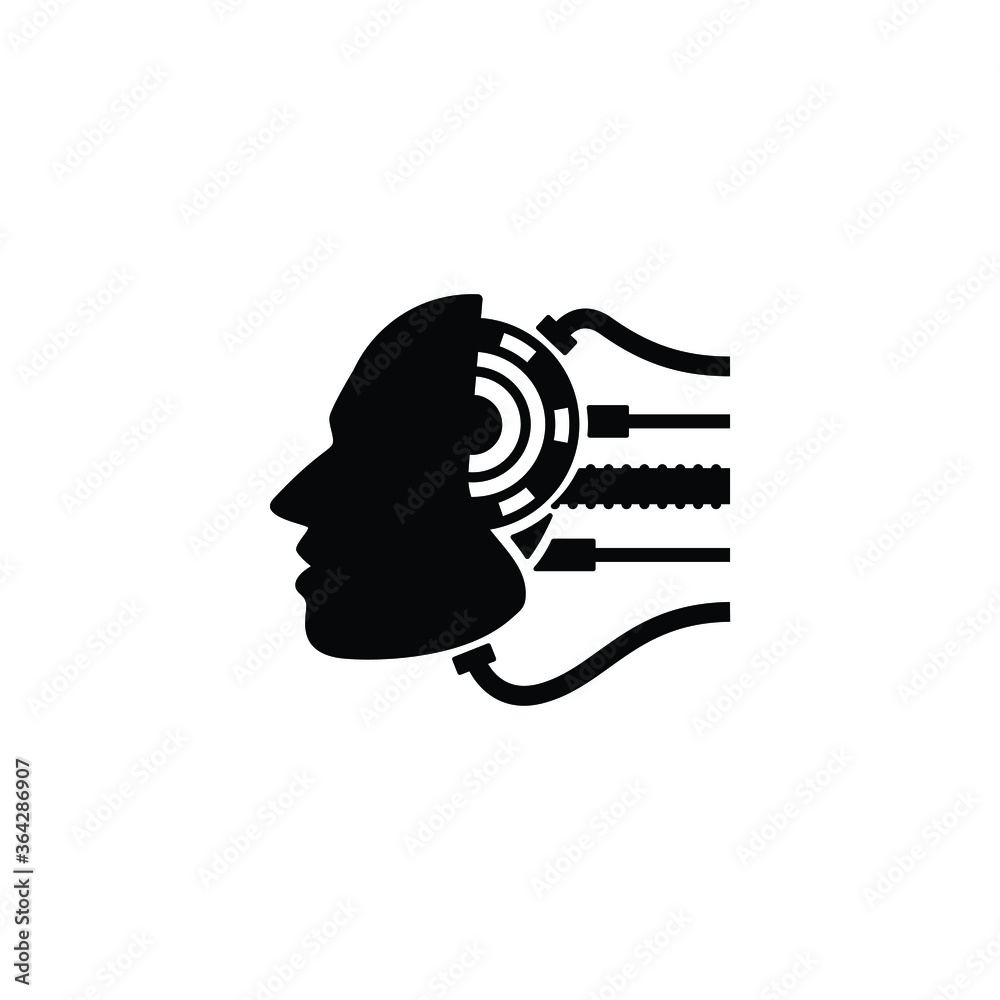 Robot head icon logo on with background, artificial intelligence ...