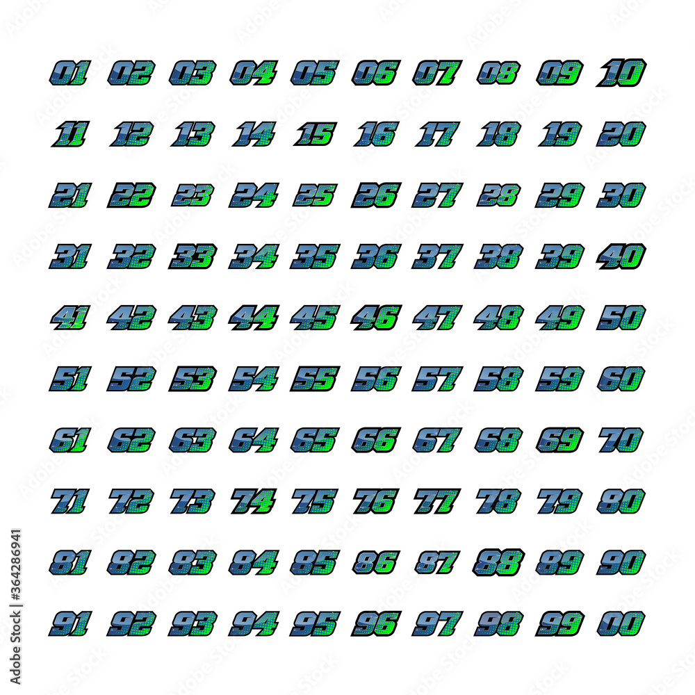 Mega Collection of Racing Number, Set of Start Racing number, sport ...