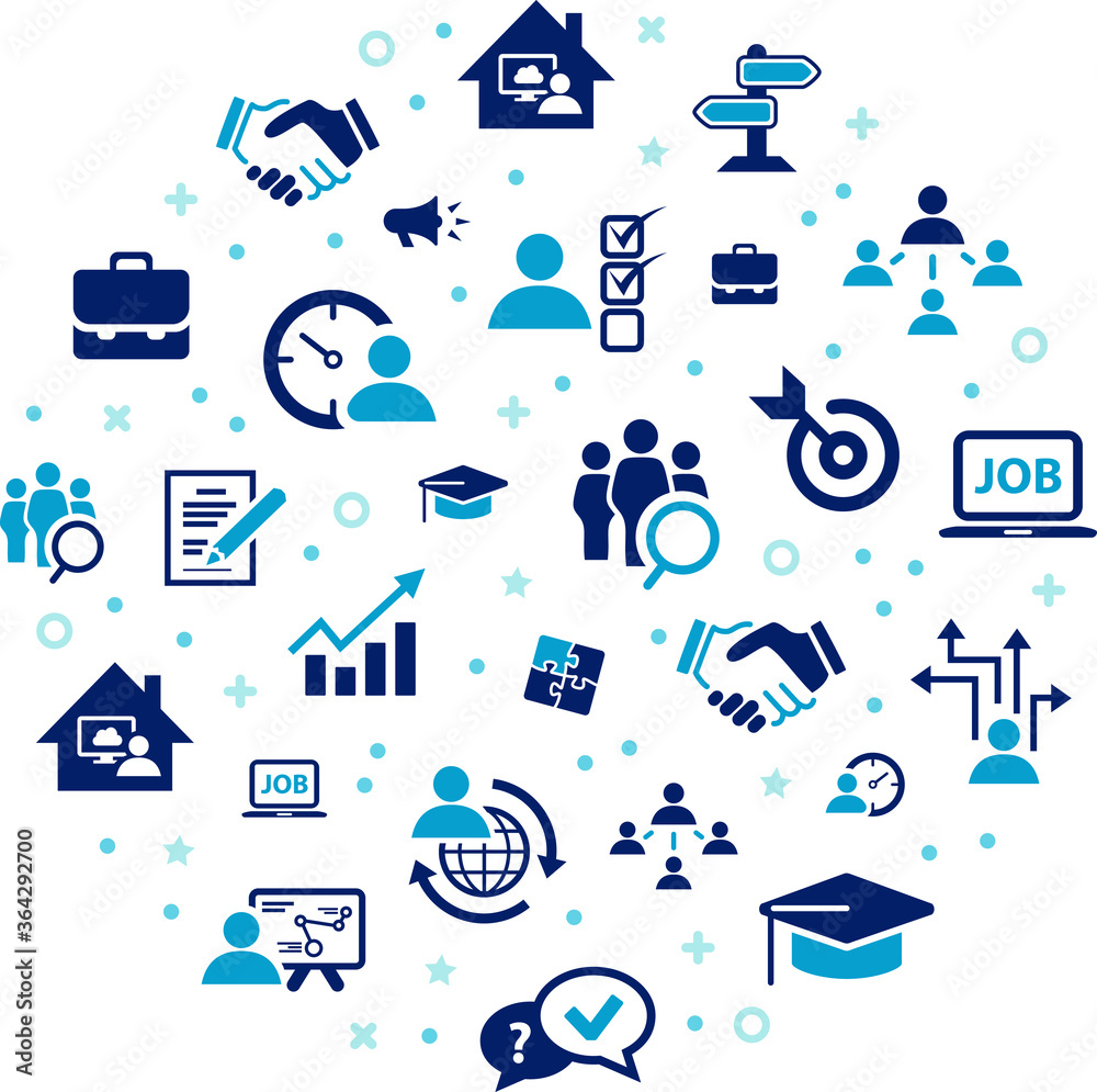 human resources management vector illustration. Concept with connected ...