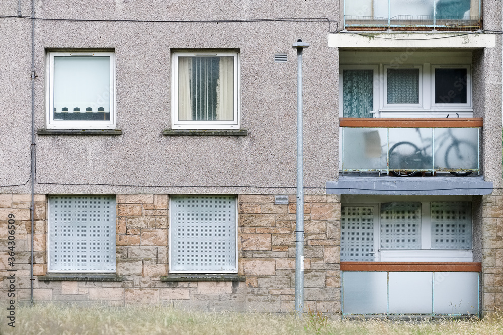 Derelict abandoned council house in poor housing crisis ghetto estate ...