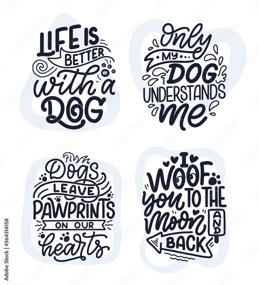 Vector illustration with funny phrases. Hand drawn inspirational quotes ...