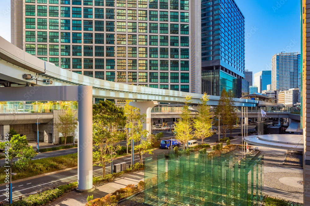 Japan. Business part of the Japanese city. Transport infrastructure of ...