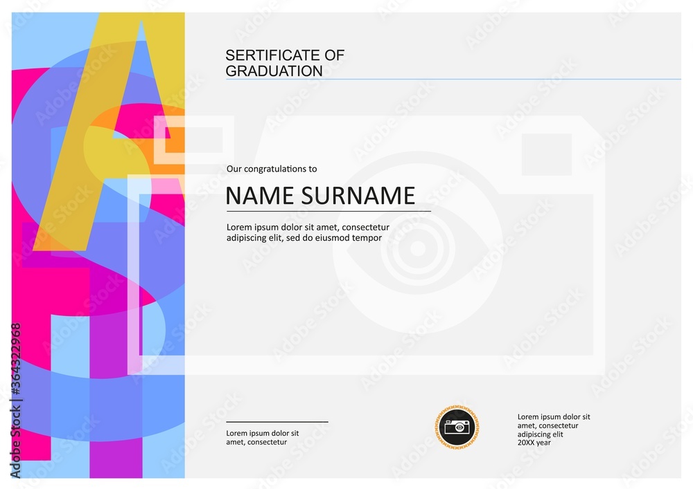 Sertificate of graduation, diploma template Stock Vector | Adobe Stock