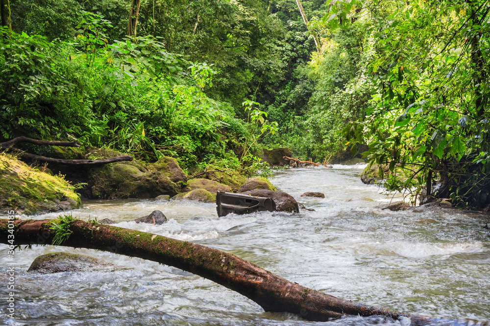 River in tropical rainforest in Costa Rica - Parque Recreativo Los ...