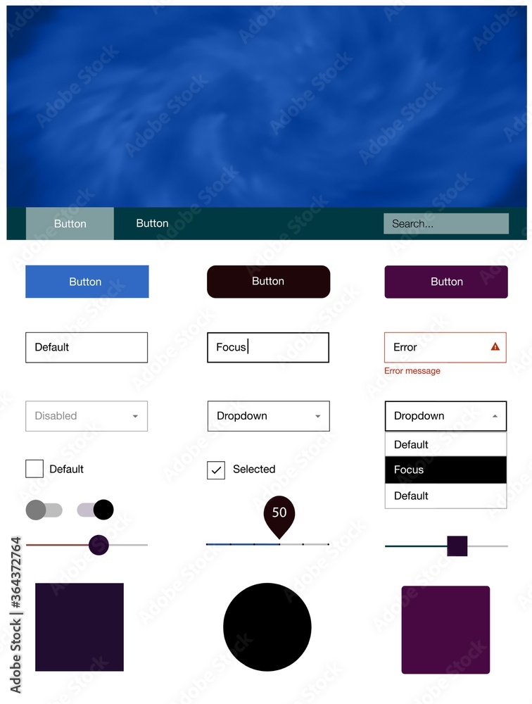 Dark Multicolor vector style guide with sky stars. Colorful Style guide ...