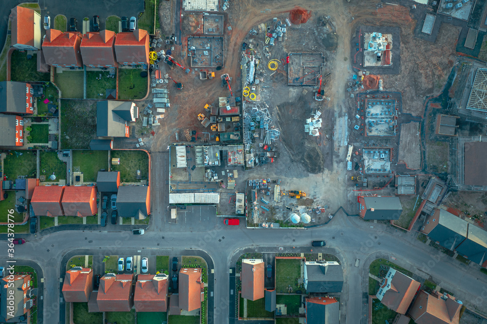 Housing Development in Progress Top Down View Stock Photo | Adobe Stock