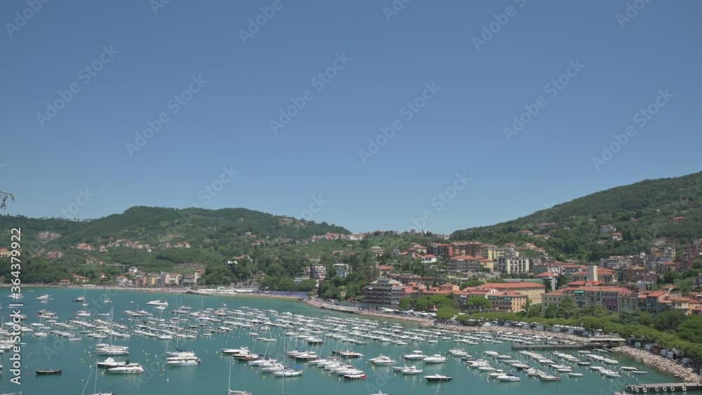Lerici, Liguria, Italy. June 2020. Beautiful view of the bay: with tilt ...