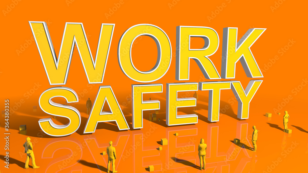 Work safety title health and safety (WHS) (HSE) (OSH) of people in the ...