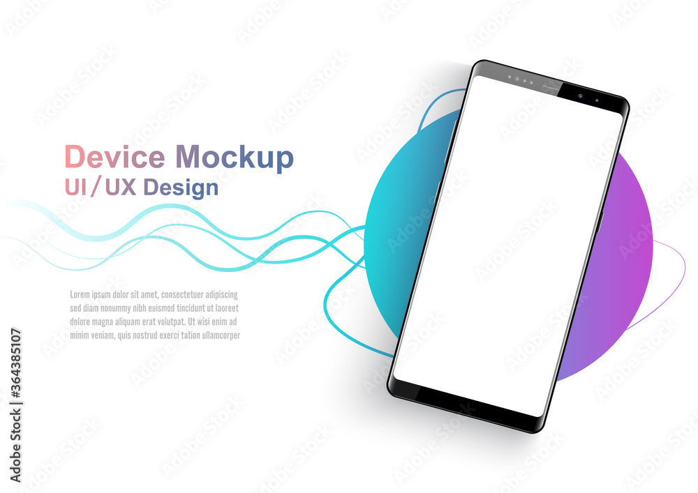 New realistic mobile black smartphone modern style blank screen ...