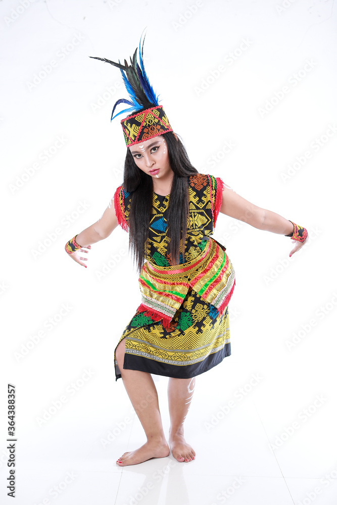 Beautiful smiling Asian girl wearing a set of modern traditional ...