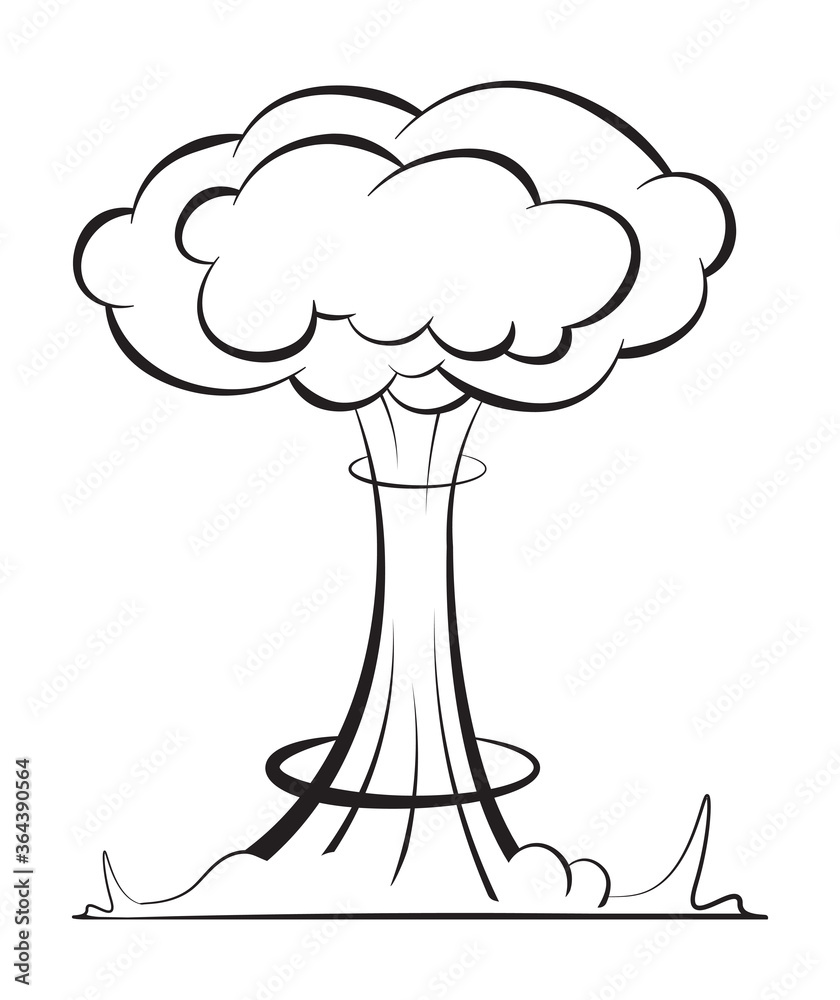 nuclear explosion in a linear style. Danger of using weapons of mass ...