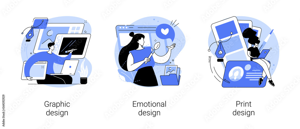 Design services abstract concept vector illustration set. Graphic and ...