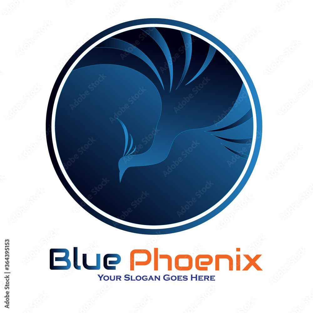 Vector logo Blue Phoenix design in eps 10. Simple template and ready to ...