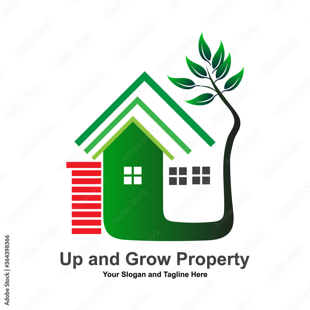 Vector logo grow design in eps 10. Simple template and ready to use ...