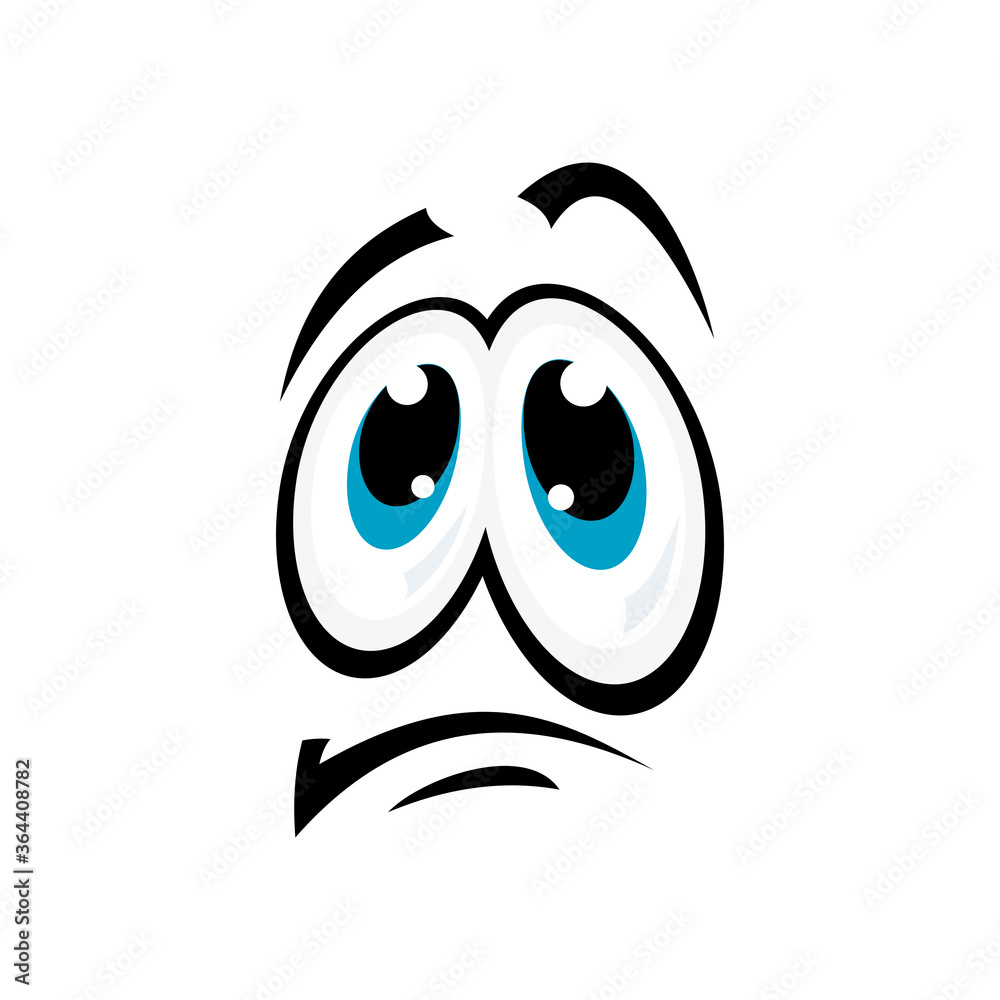 Confused emoji symbol isolated face. Vector dissatisfied emoticon with ...