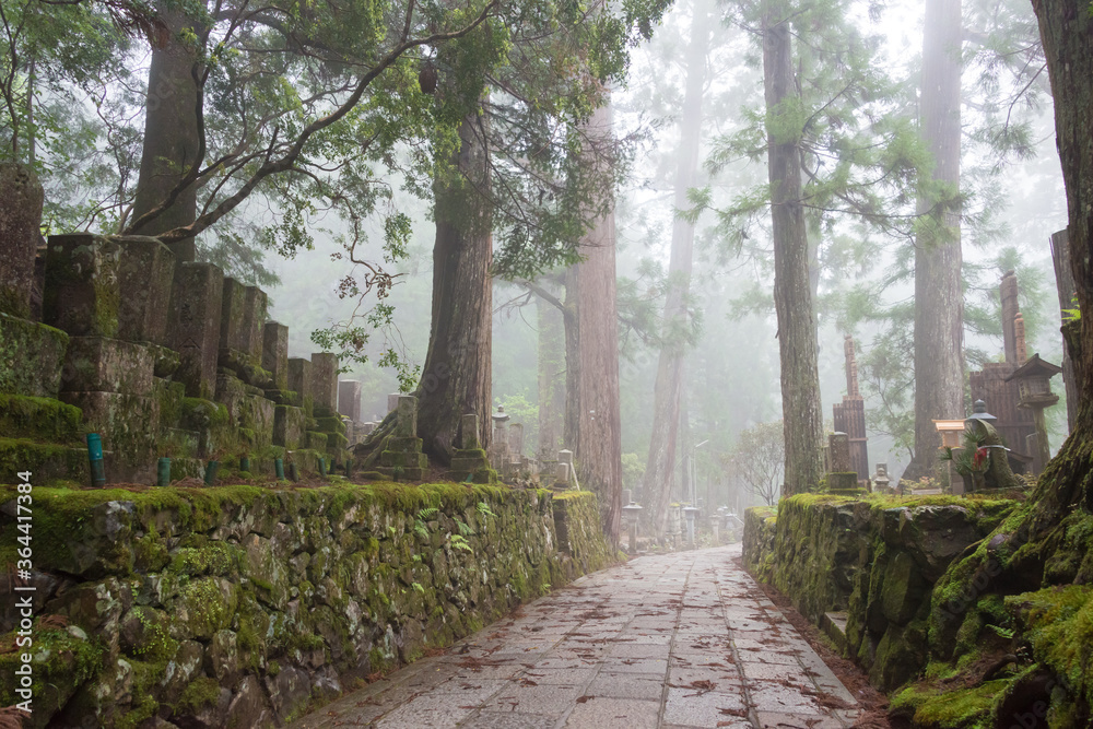 Okunoin Cemetery in Koya, Wakayama, Japan. Mount Koya is UNESCO World ...
