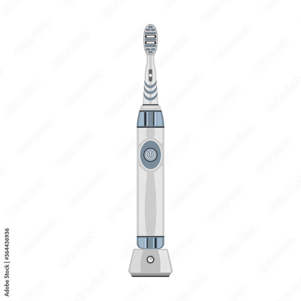 Electric toothbrush vector cartoon icon. Vector illustration dental ...