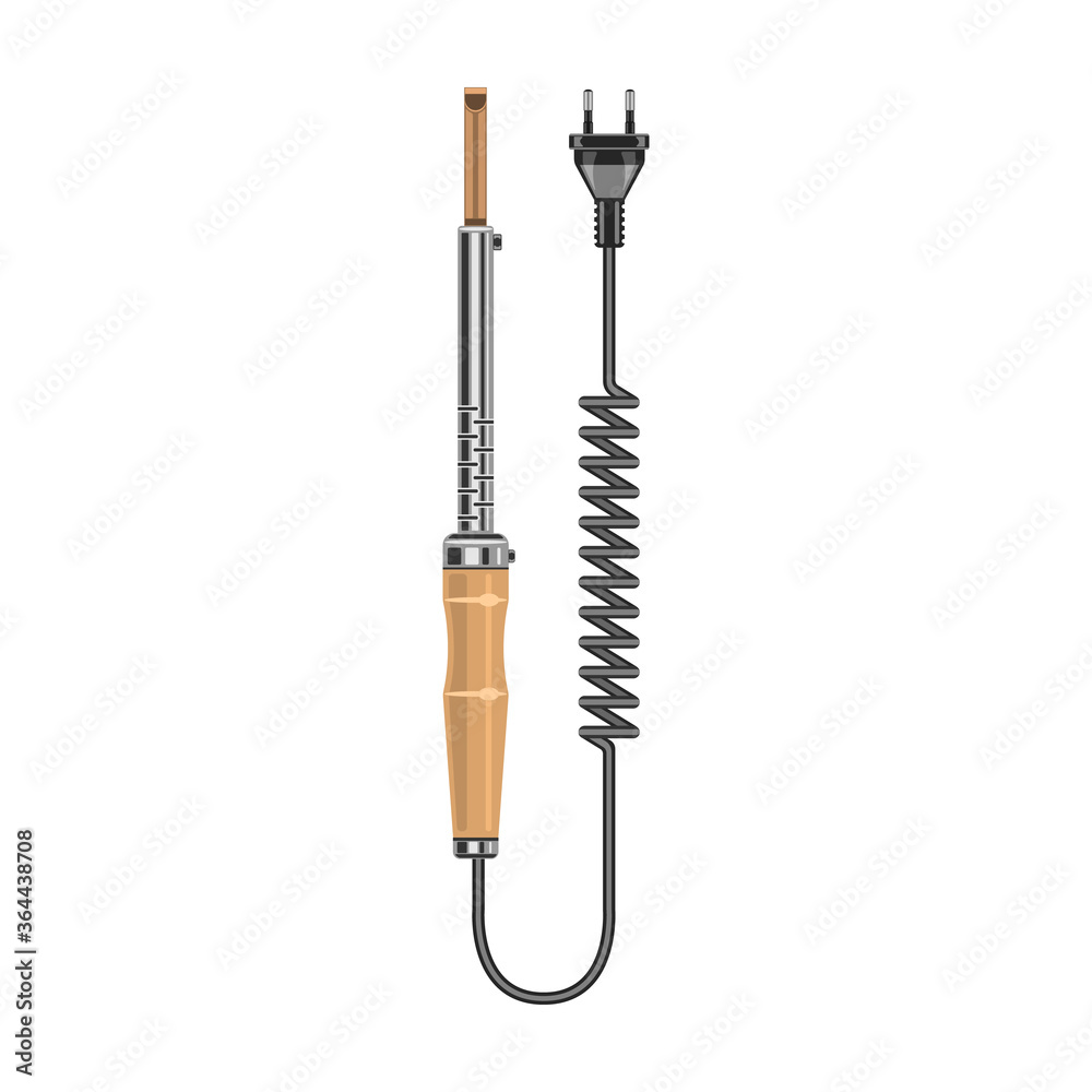 Soldering iron isolated cartoon icon. Vector illustration solder on ...