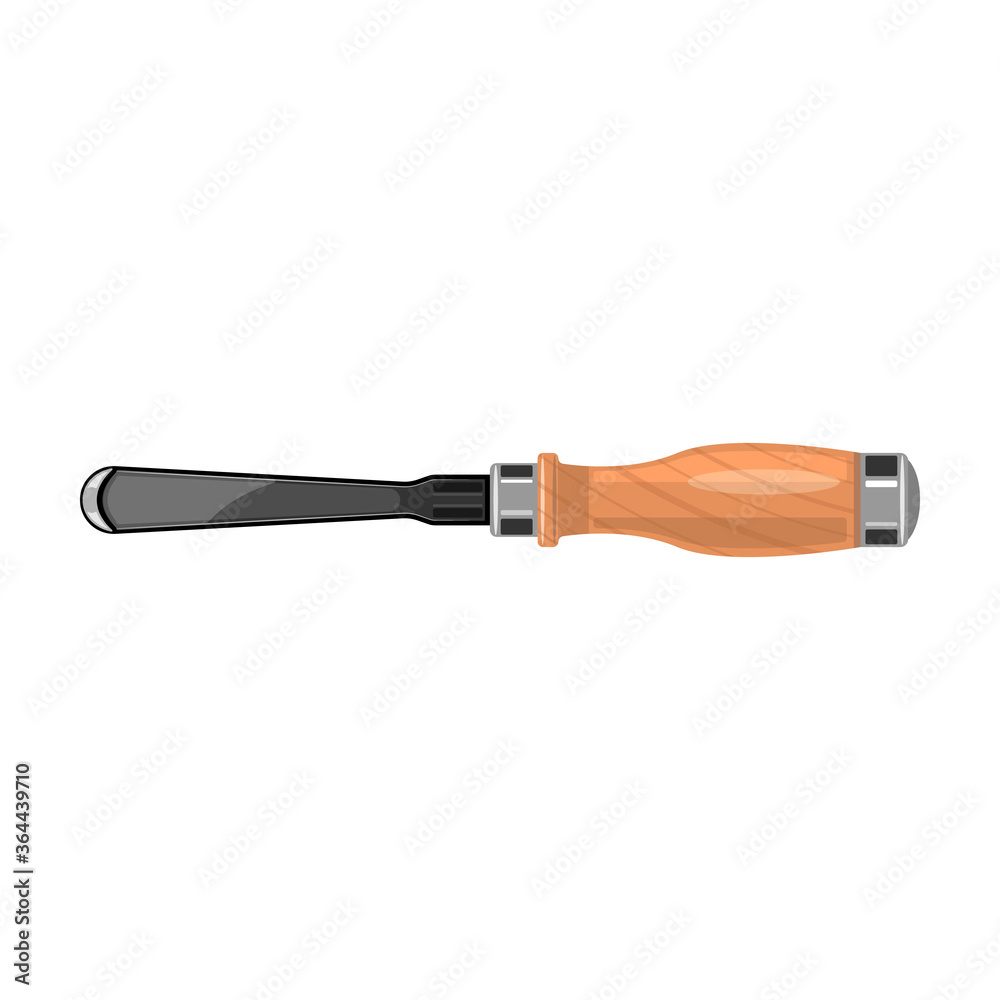 Chisel vector cartoon icon. Vector illustration carving tool on white ...