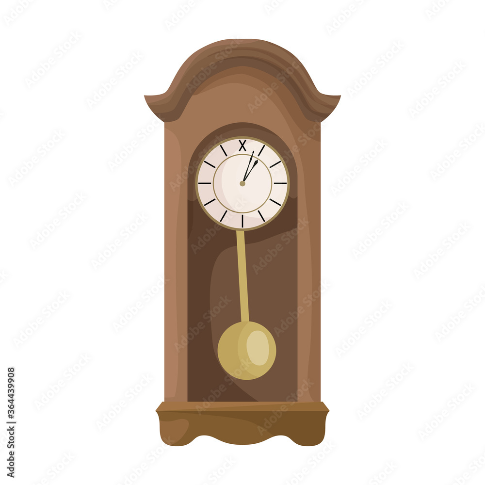 Antique clock isolated cartoon icon. Vector illustration old watch on ...