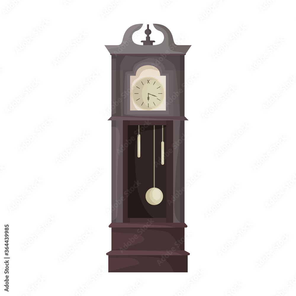 Antique clock isolated cartoon icon. Vector illustration old watch on ...
