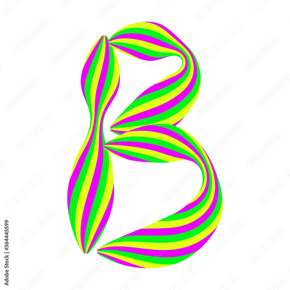 Capital letter B made from caramel candy isolated on white. Font made ...